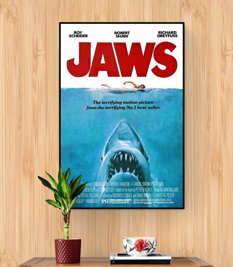 JAWS Movie Poster Set of 8, 300 DPI Digital Prints, Retro Shark Film ...
