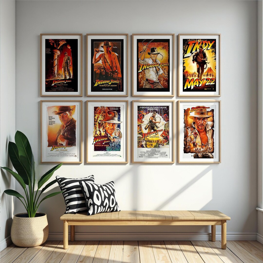 Indiana Jones Movie Poster Set: 16 Vintage Adventure Film Prints ...