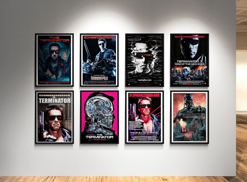 Terminator Movie Posters Pack, Poster Bundle Pack of 8 High Res. 300DPI ...