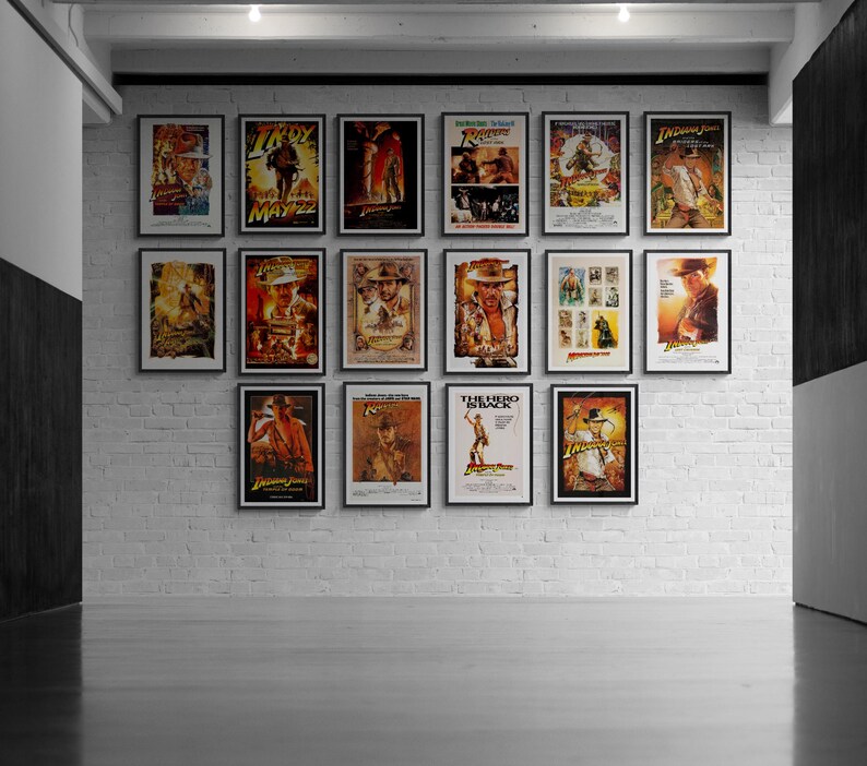 Indiana Jones Movie Poster Set of 16, Vintage Adventure Film Prints ...