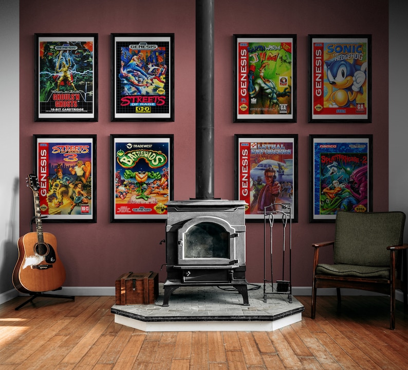 Vintage Sega Genesis Game Posters: Retro Gaming Wall Art (digital ...