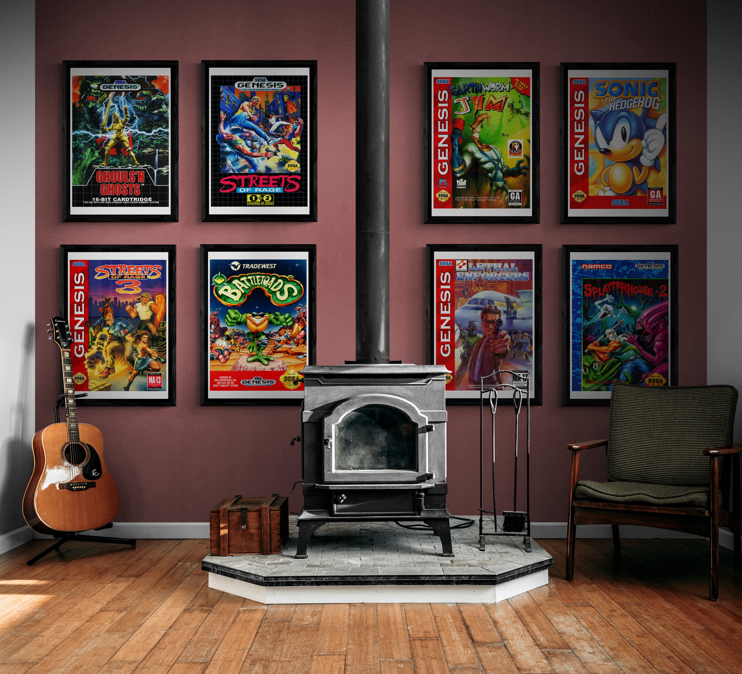 Vintage Sega Genesis Game Posters: Retro Gaming Wall Art (digital ...