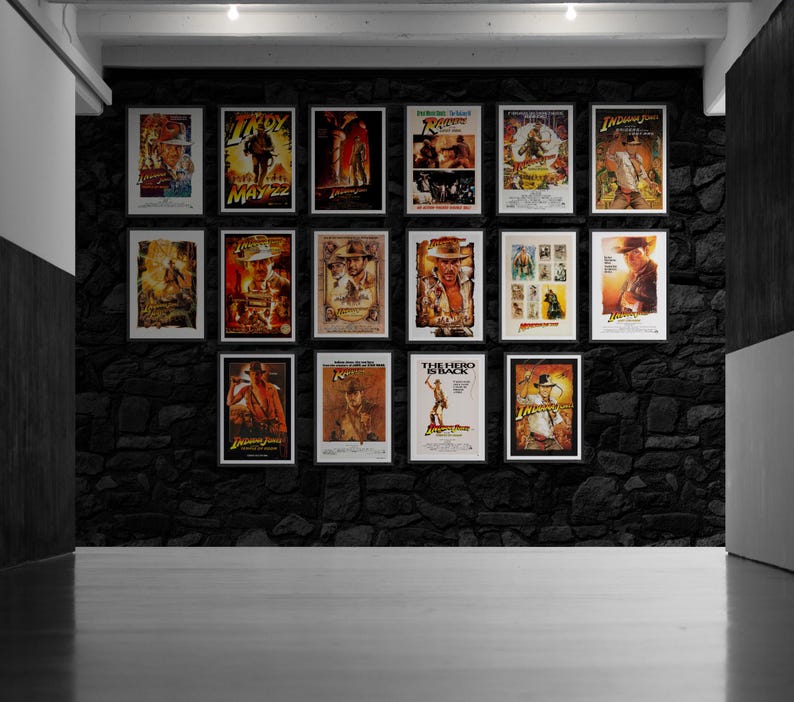 Indiana Jones Movie Poster Set of 16, Vintage Adventure Film Prints ...