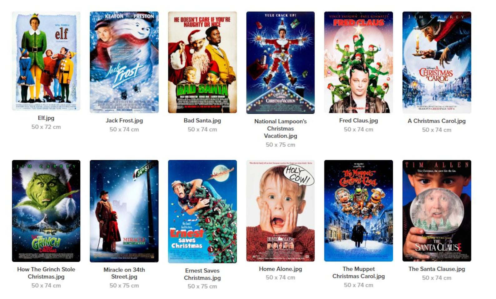 Christmas Movie Poster Set of 15, Holiday Film Prints, 300 DPI, Digital ...