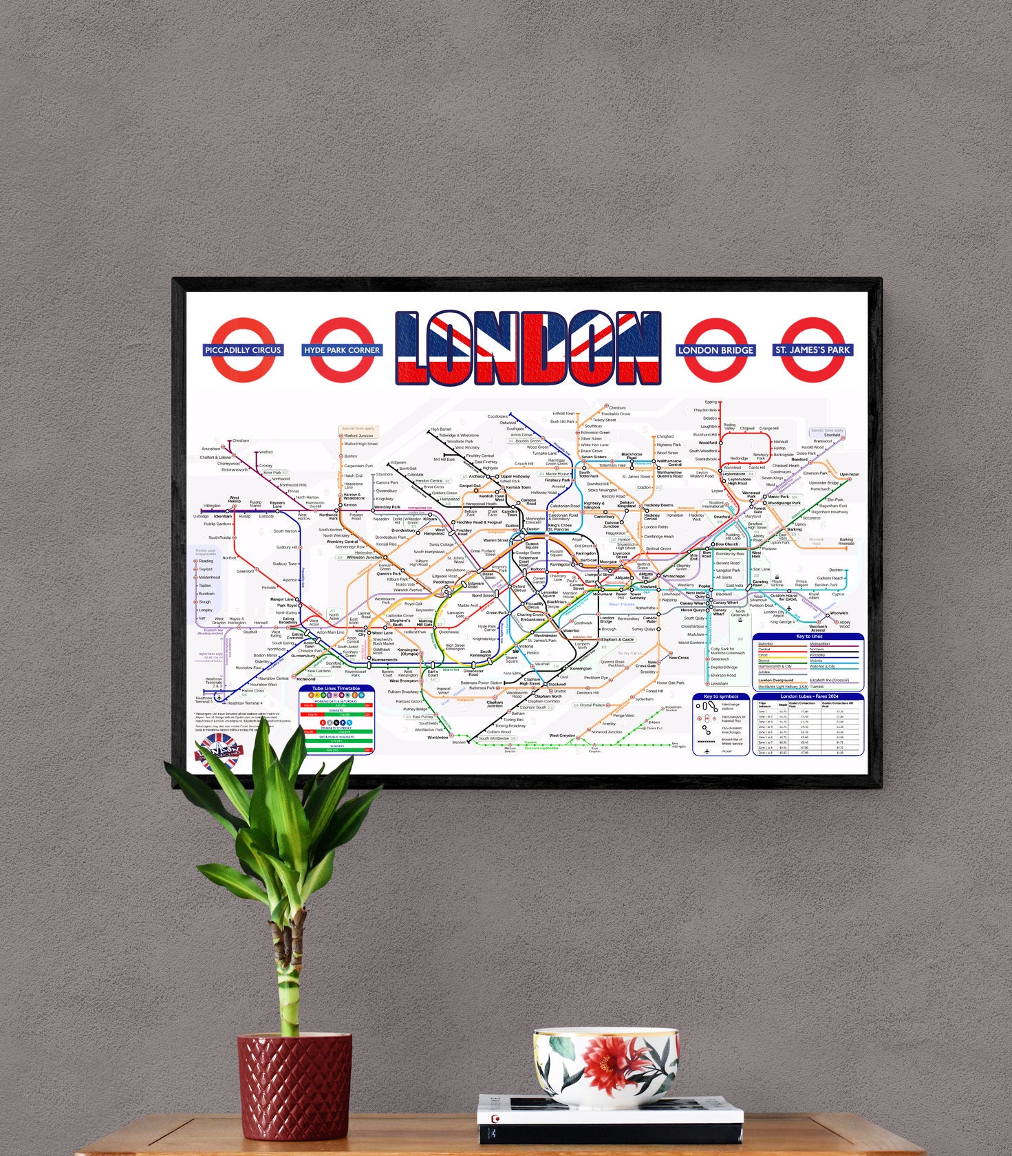 London Underground Tube Map 2024, London Railway, Super Hi Res. A5 to ...