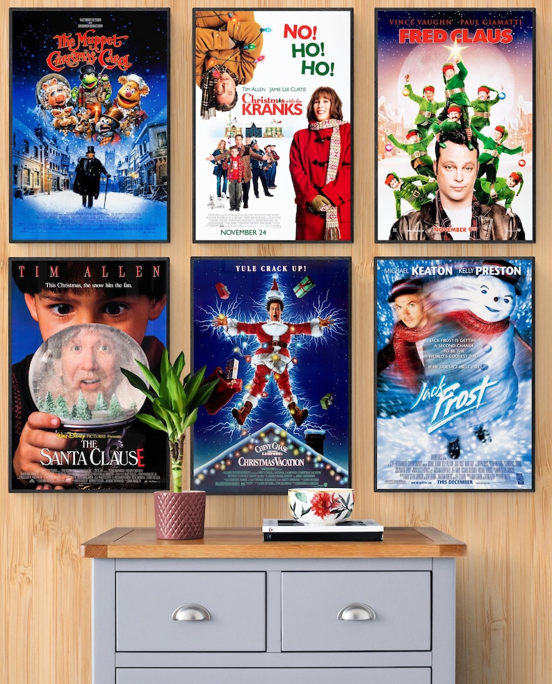 Christmas Movie Poster Set of 15, Holiday Film Prints, 300 DPI, Digital ...