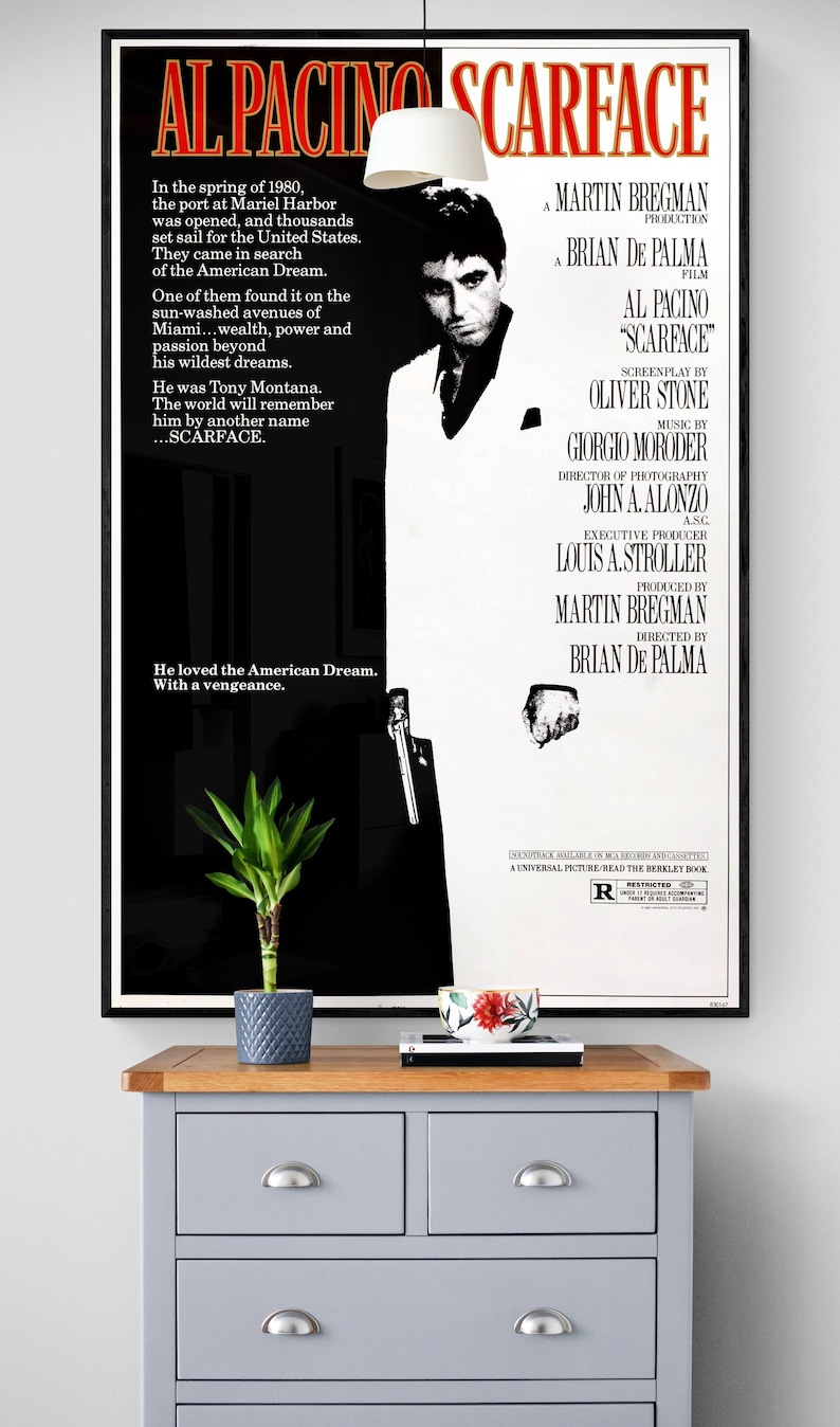 Scarface Poster, Scarface Movie Poster, Scarface Digital Poster, Al ...