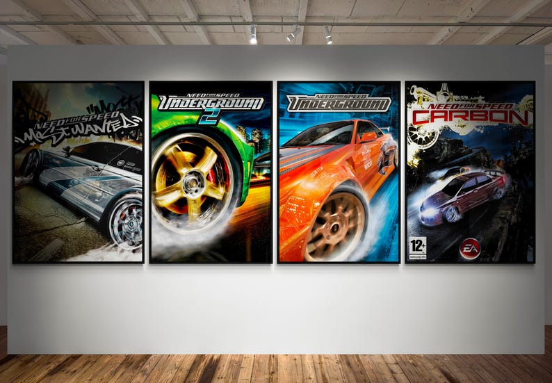 Need for Speed Poster Set: Underground, Most Wanted, Carbon (instant ...