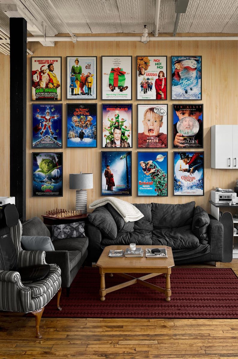 Christmas Movie Poster Set of 15, Holiday Film Prints, 300 DPI, Digital ...
