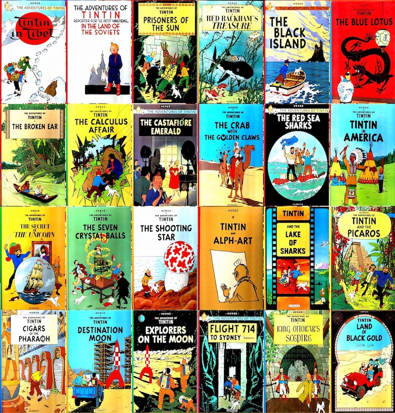 Vintage Kid Comic Book Collection, Tintin Adventures Complete Collection of 30 Comic in PDF ...