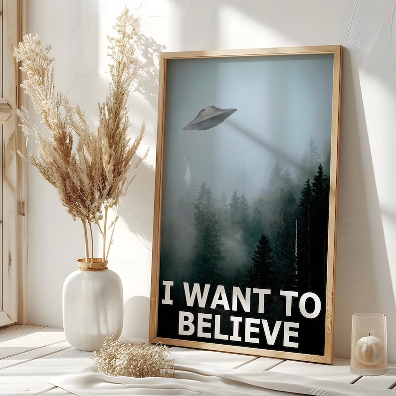 Mystical UFO Landing Poster Sci-fi Art Print the X-files Inspired ...
