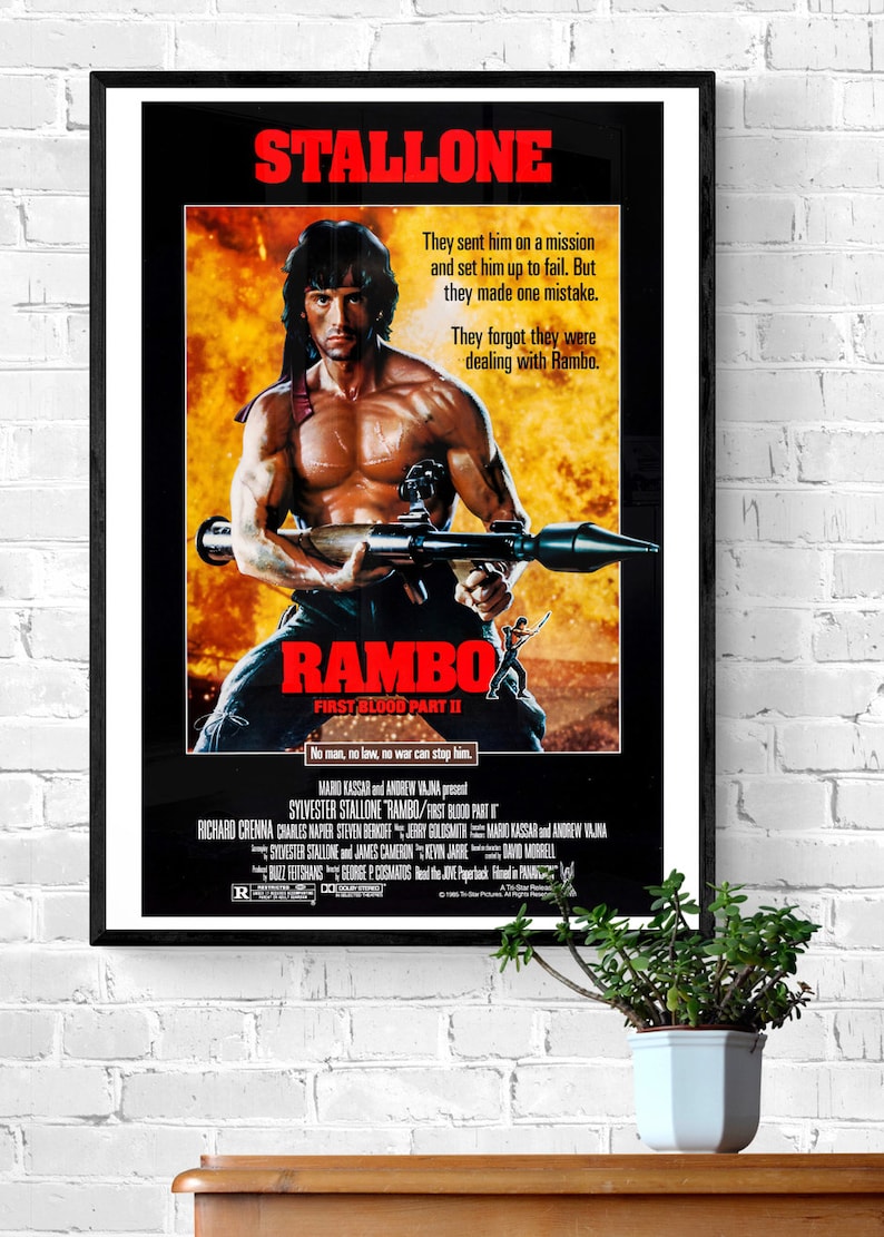 Vintage Rambo Movie Poster Set: Sylvester Stallone Wall Art (digital ...