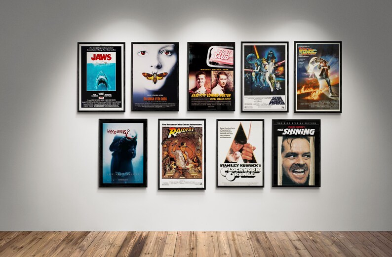 Iconic Movie Poster Wall Art Collection Set of 10 Digital Prints ...