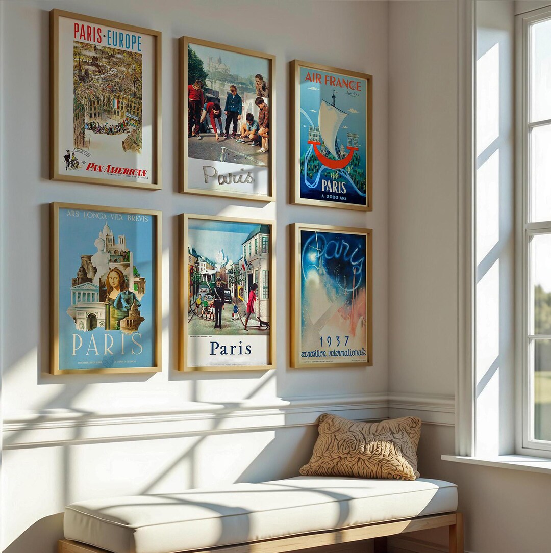 Rare Vintage Paris Posters, 8 Digital Download, 60’s French Retro ...
