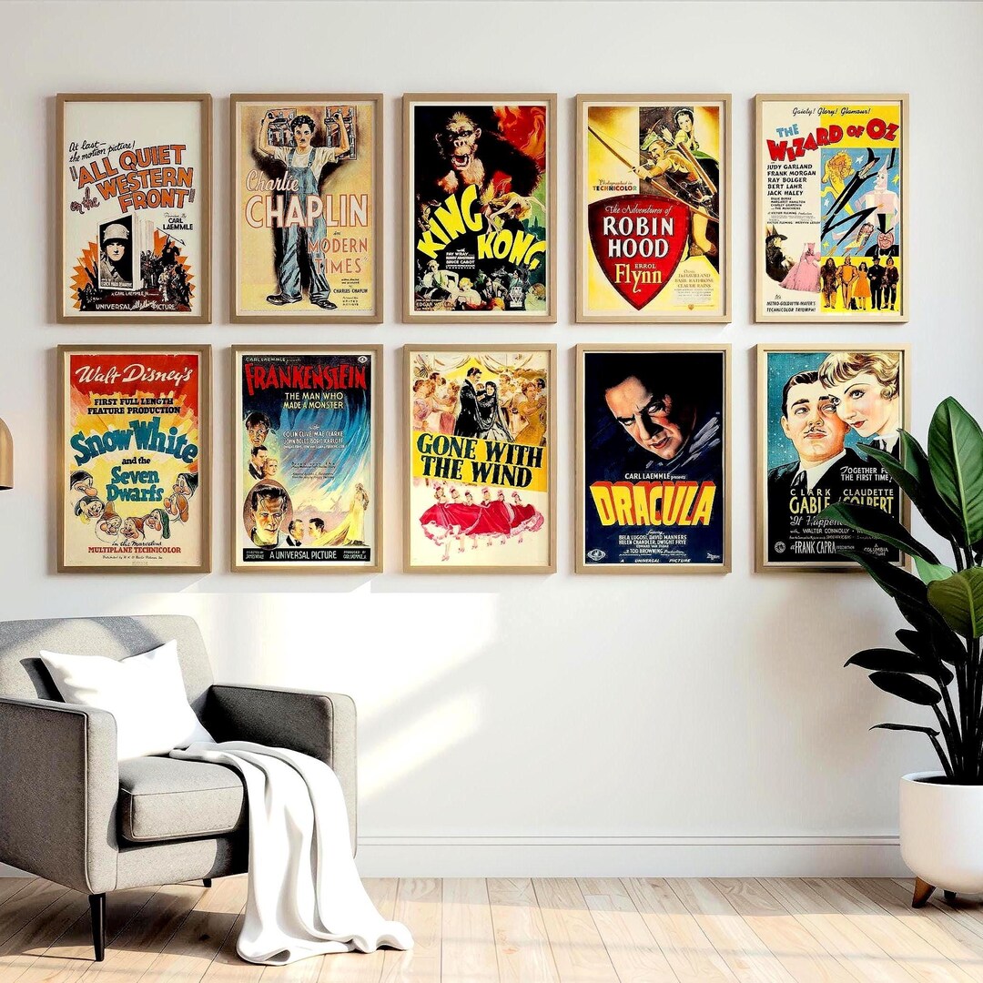 Vintage Movie Poster Set of 12 • 1930s Hollywood Classics • Digital ...