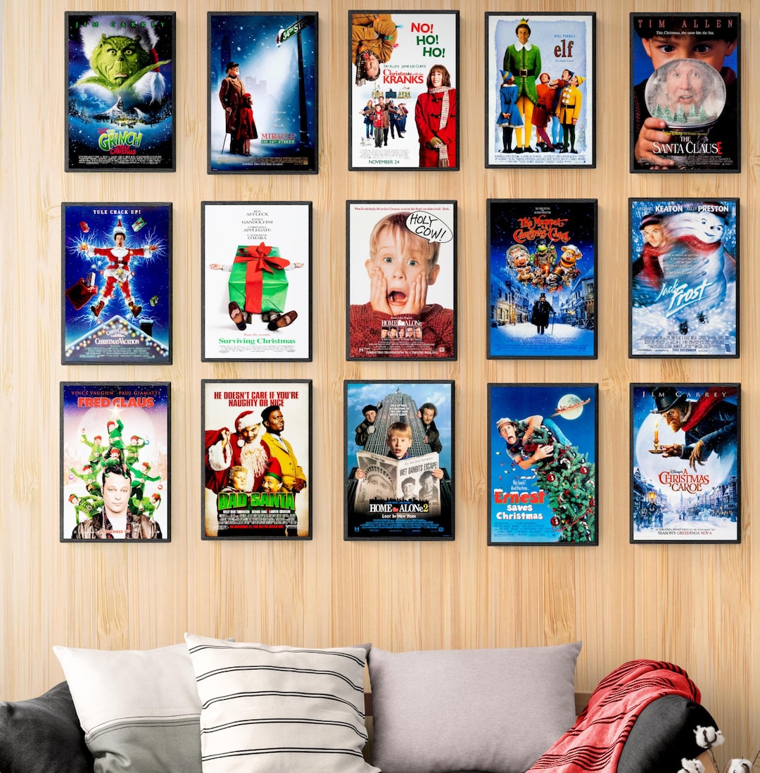 Christmas Movie Poster Set of 15, Holiday Film Prints, 300 DPI, Digital ...