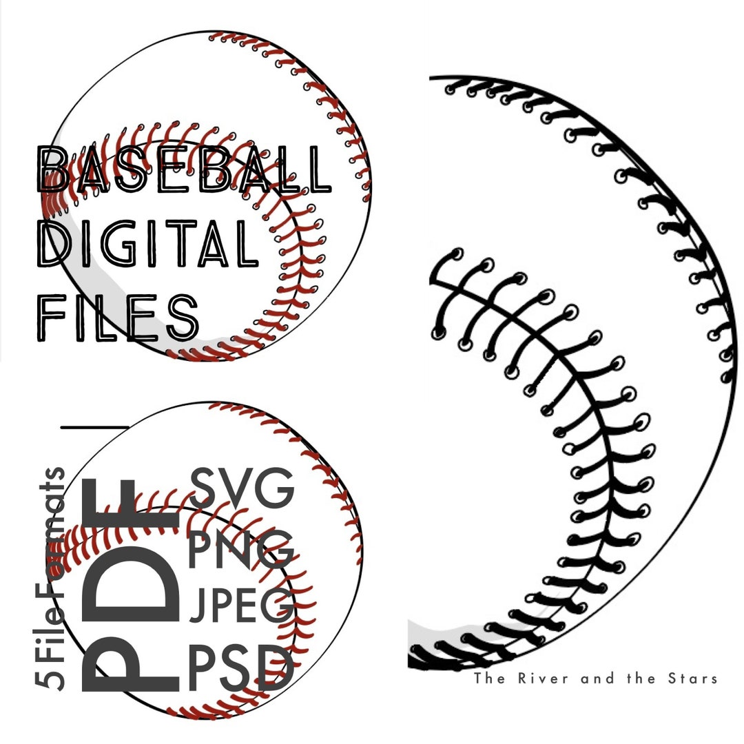 Baseball Digital Files - 3 Layered Baseball Styles, 5 File Formats - Etsy