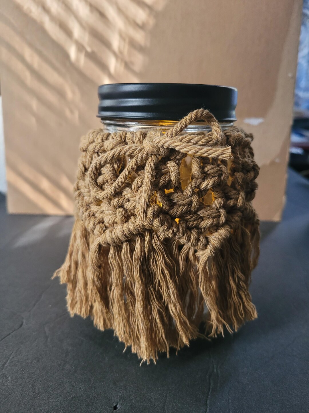 Boho Macrame Jar With Tea Light - Etsy