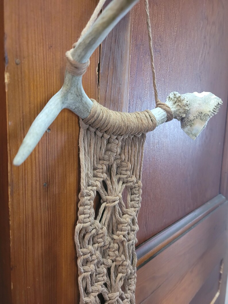 Handmade Macrame Wall Hanging With Antler - Etsy