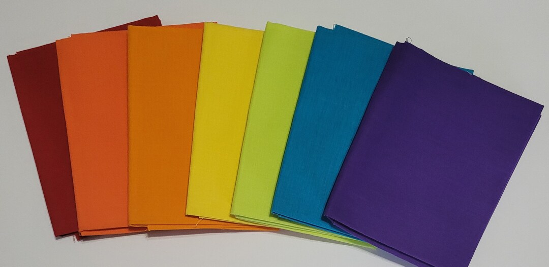 7 Fat Quarters - Primary Colors Rainbow - Etsy