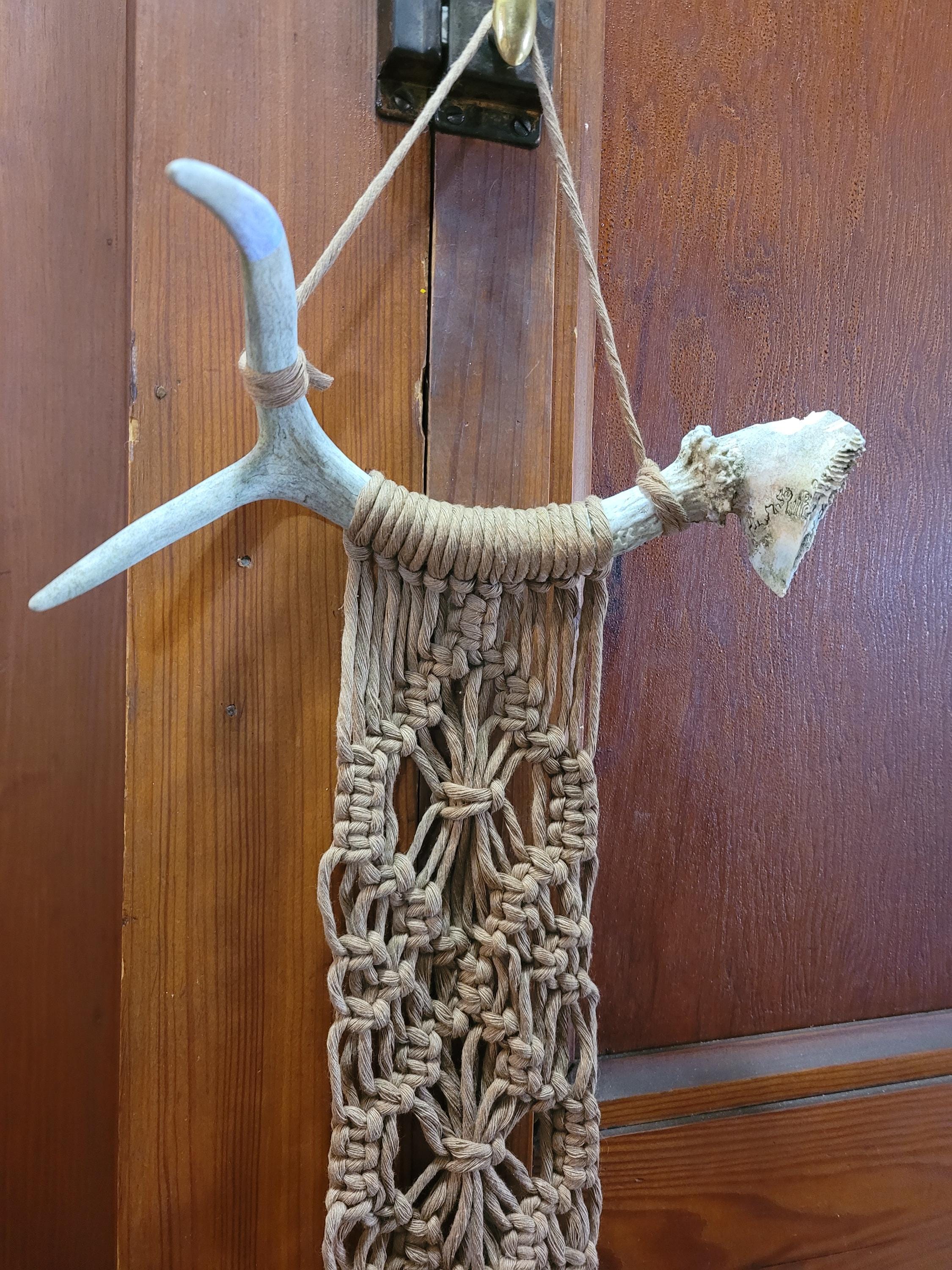 Handmade Macrame Wall Hanging With Antler - Etsy