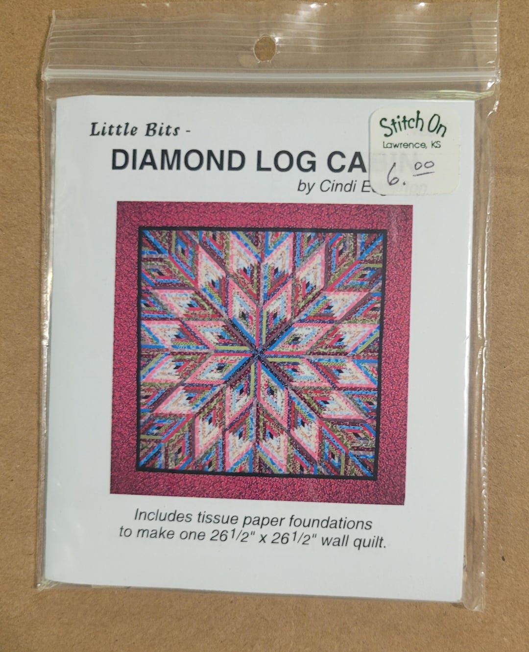 Diamond Log Cabin Quilt Pattern | Little Bits by Cindi Edgerton (26.5 ...