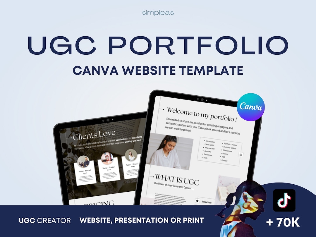 UGC Portfolio | UGC Template | UGC Creator | Ugc Website Template Canva ...