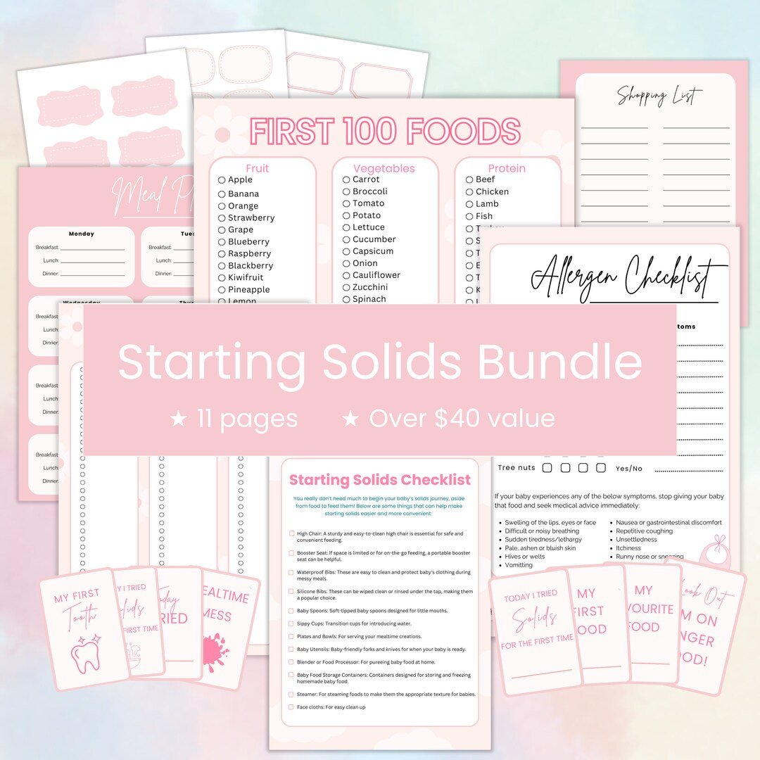 Starting Solids Bundle for Baby's First Meals, First 100 Foods ...