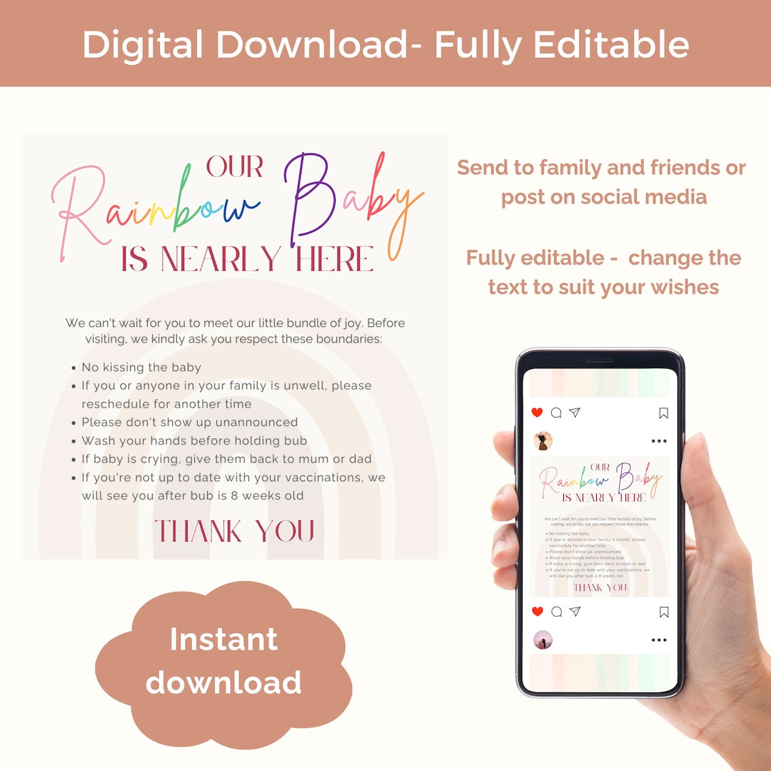 Newborn Rules Rainbow Baby Gender Neutral, No Vax No Visit, New Baby ...