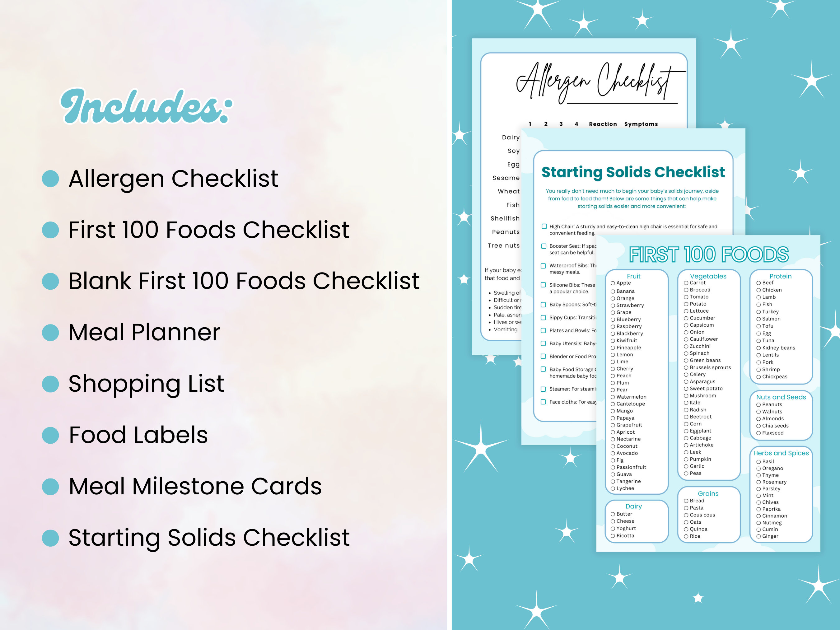 Starting Solids Bundle for Baby's First Meals, First 100 Foods ...