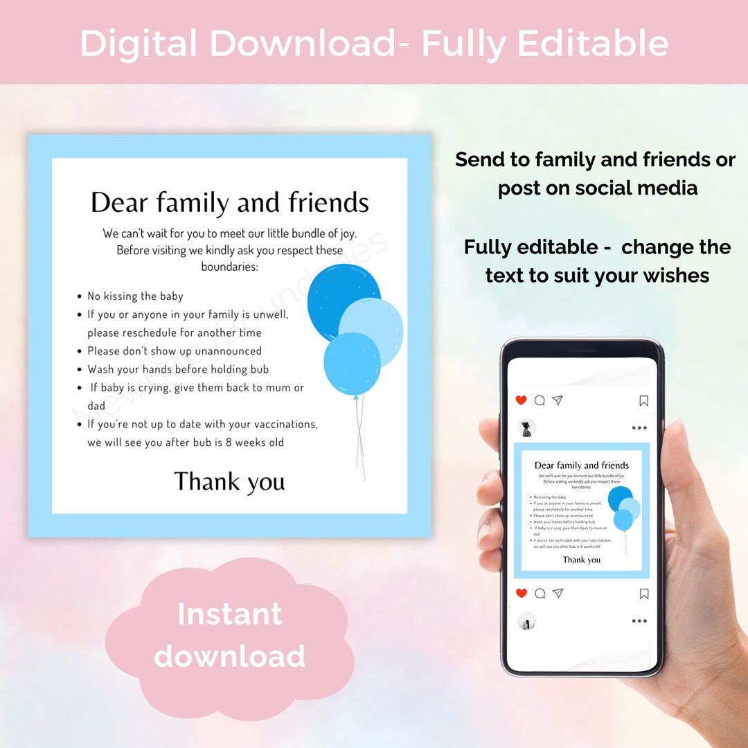 Newborn Rules, No Vax No Visit, New Baby Rules, Baby Visit Rules, New ...