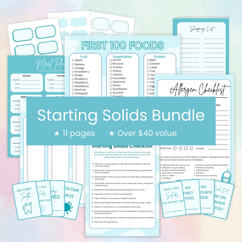 Starting Solids Bundle for Baby's First Meals, First 100 Foods ...