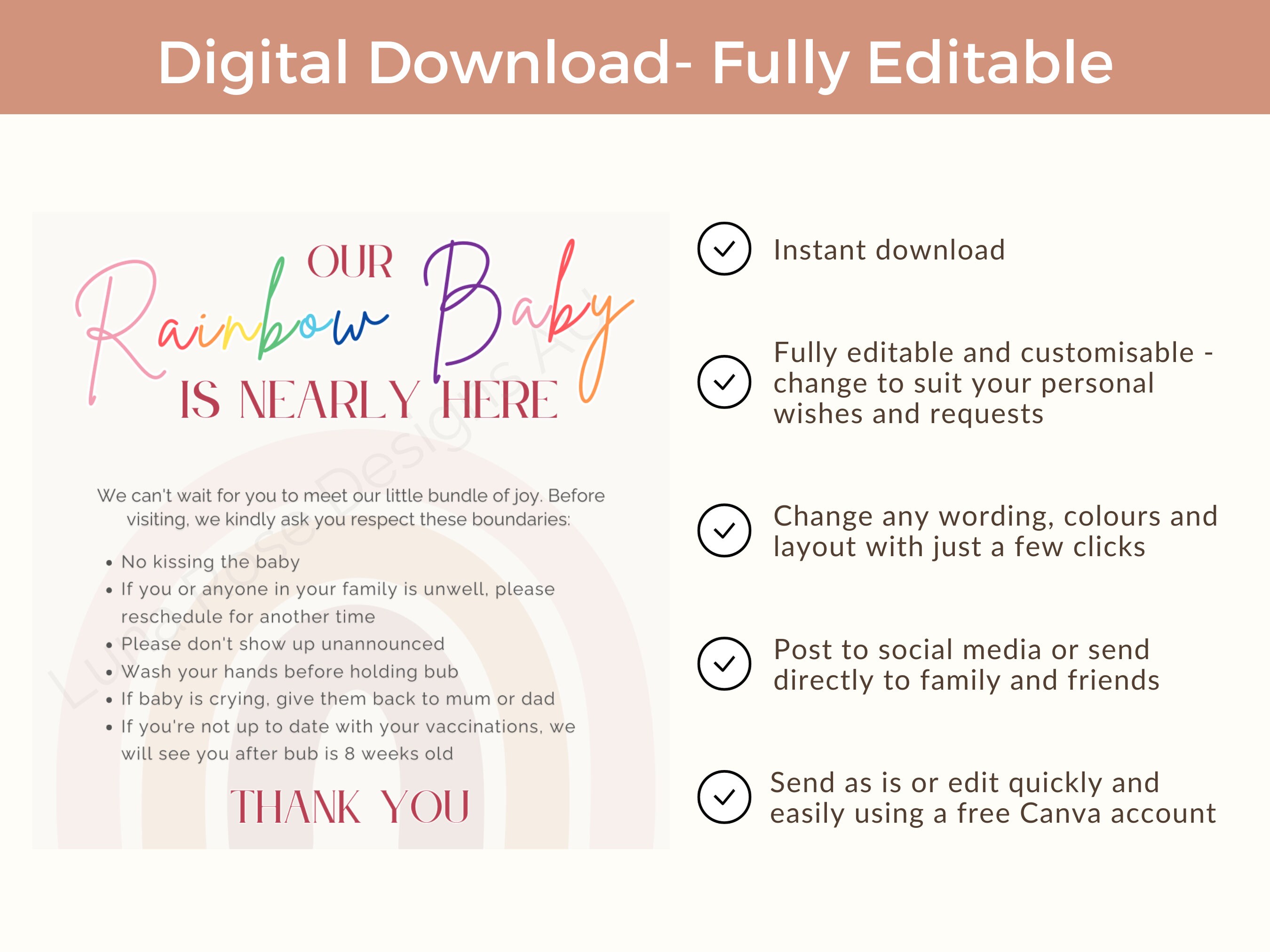 Newborn Rules Rainbow Baby Gender Neutral, No Vax No Visit, New Baby ...