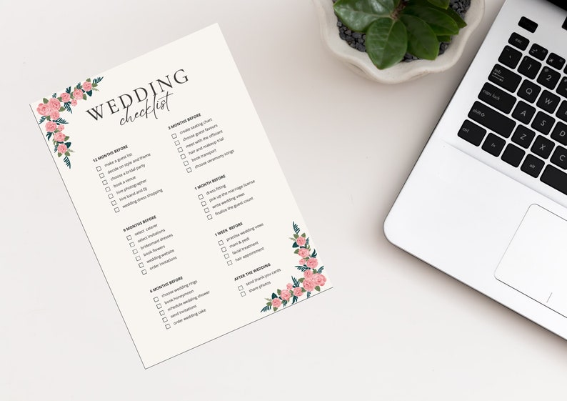 Wedding Checklist Easy Printable Download Planner Bride - Etsy