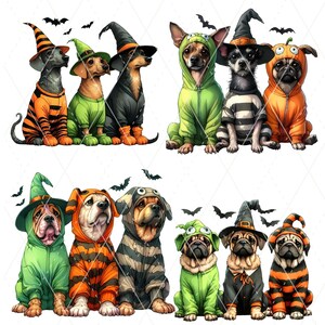 Halloween Pets Clipart Bundle – Cute Halloween Raccoon, Goose, Dog, Cat ...