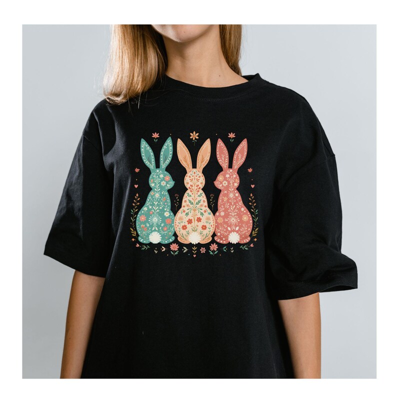 Watercolor Floral Bunny Clipart: Easter Rabbit PNG (digital Download ...