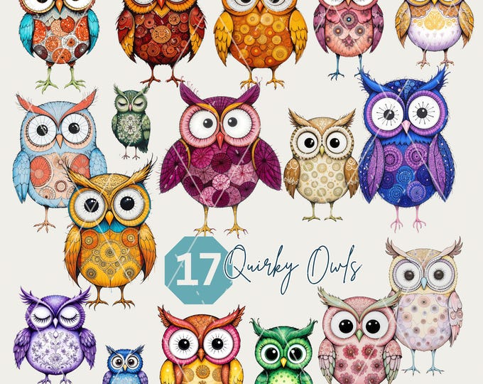 Owls and Friends Digital Clip Art for Personal and Commercial Use ...
