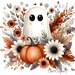 Cute Halloween Ghost PNG: Fall Floral, Spooky Season (digital Download ...