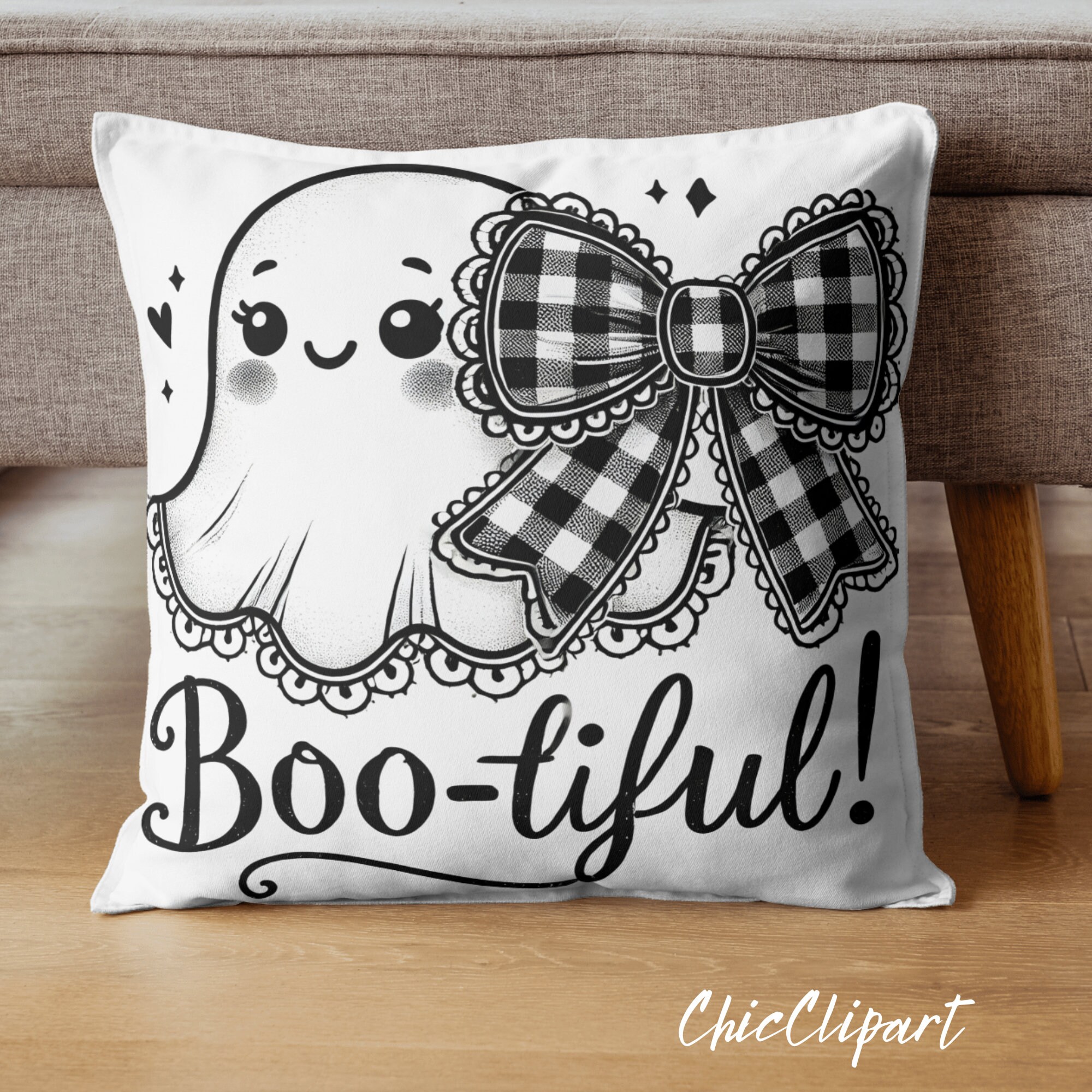 Halloween Cute Ghost With Coquette Bow PNG Cute and Spooky Digital ...