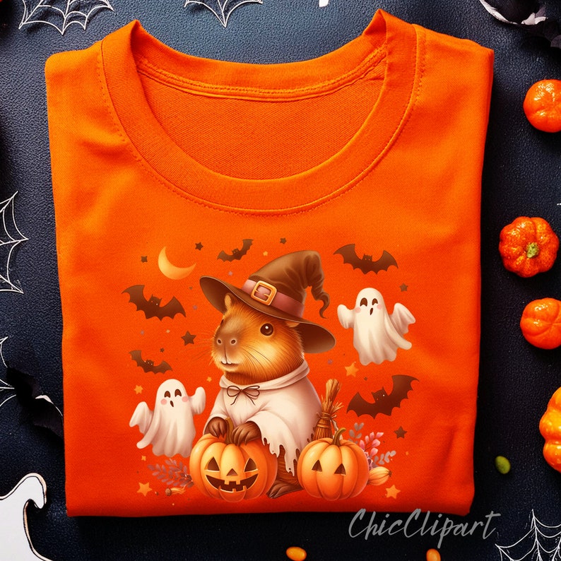 Halloween Capybara Clipart | Spooky Cute PNG Digital Art - Etsy