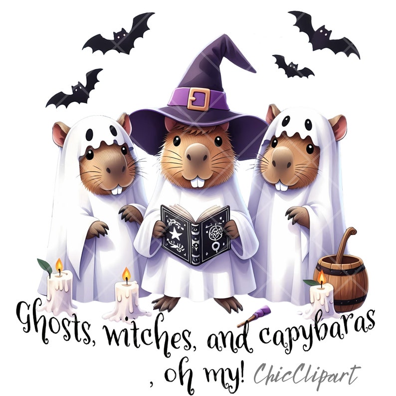 Halloween Capybara PNG Clipart | Spooky & Cute Digital Art - Etsy