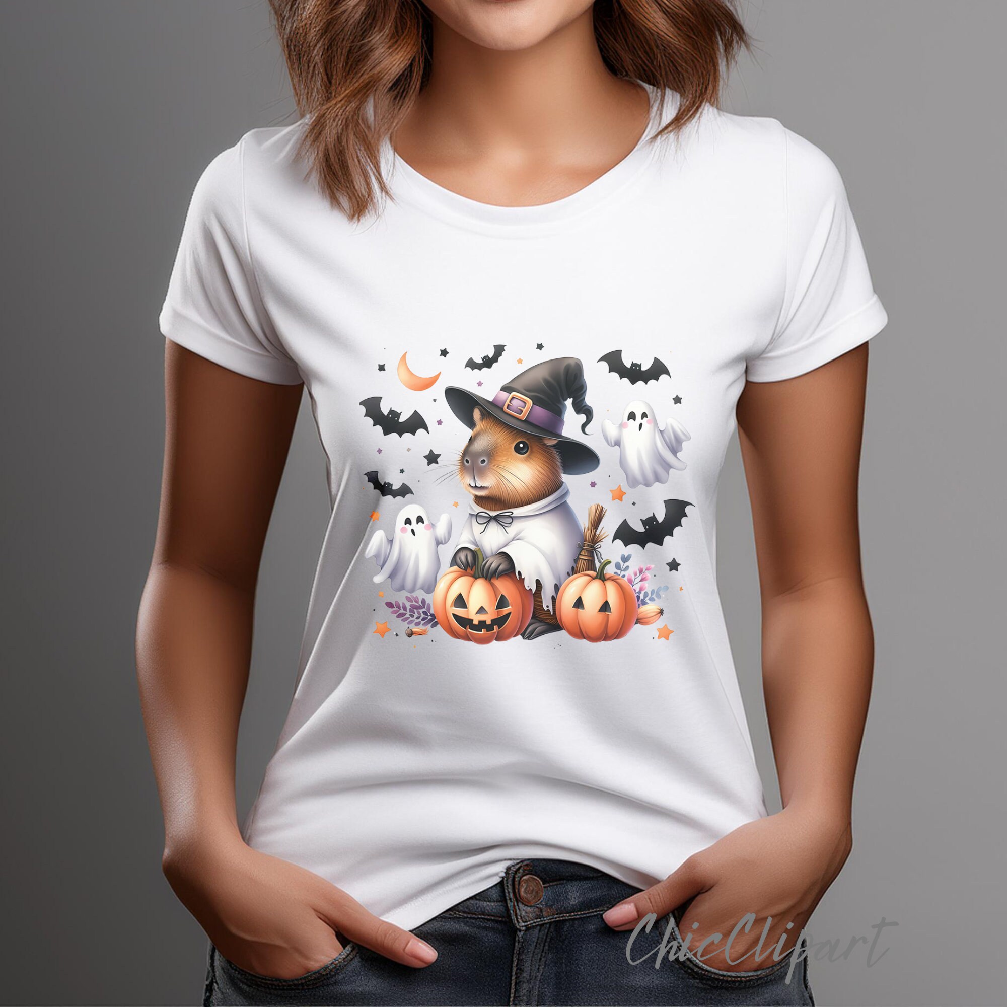 Halloween Capybara Clipart | Spooky Cute PNG Digital Art - Etsy