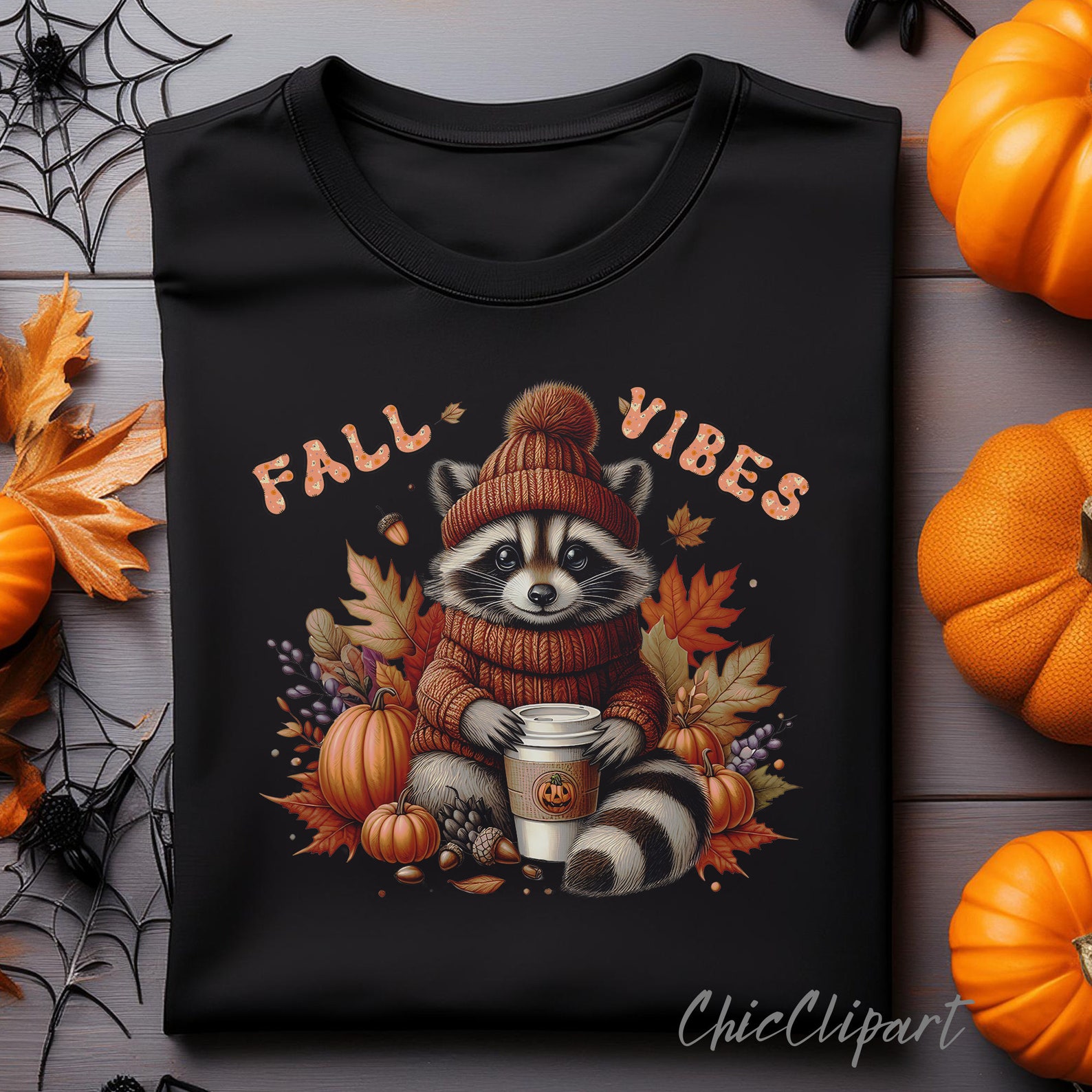 Cute Fall Raccoon PNG, Autumn Reading Raccoon Clipart, Cozy Woodland ...