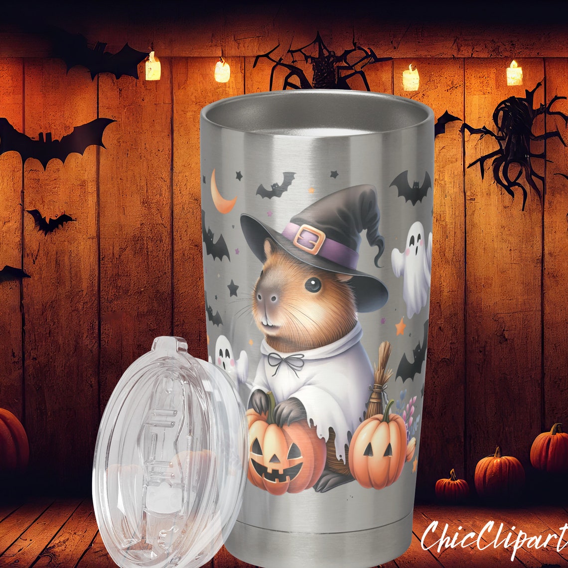 Halloween Capybara Clipart | Spooky Cute PNG Digital Art - Etsy