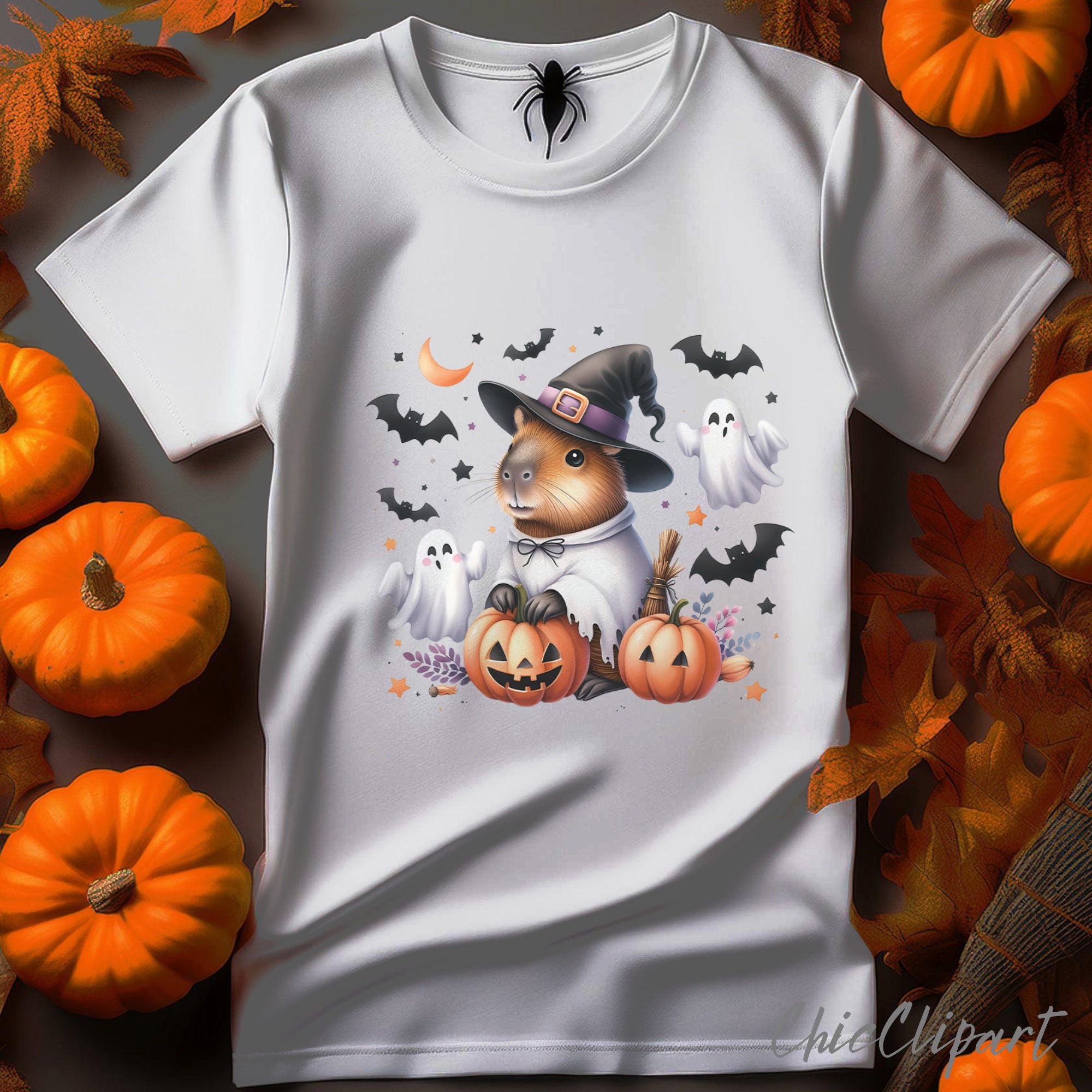 Halloween Capybara Clipart | Spooky Cute PNG Digital Art - Etsy