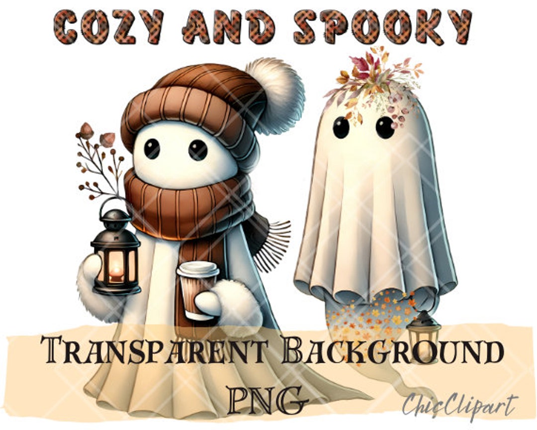 Fall Ghost PNG Cute Halloween Ghost PNG Clipart - Fun Instant Download ...