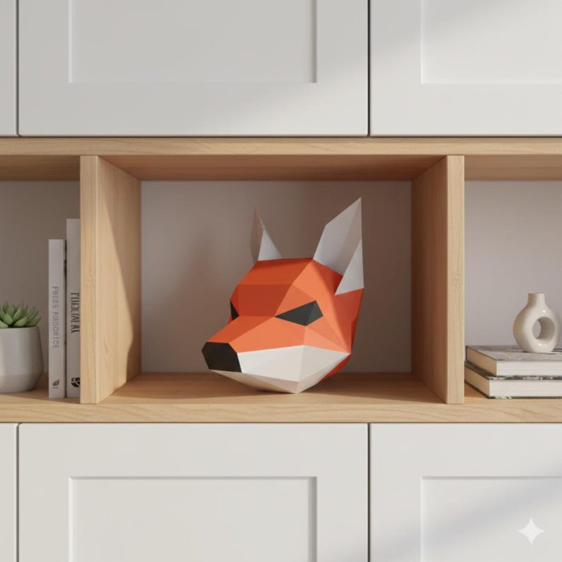 Low Poly Fox Mask, DIY Papercraft Costume (PDF Pattern) - Etsy