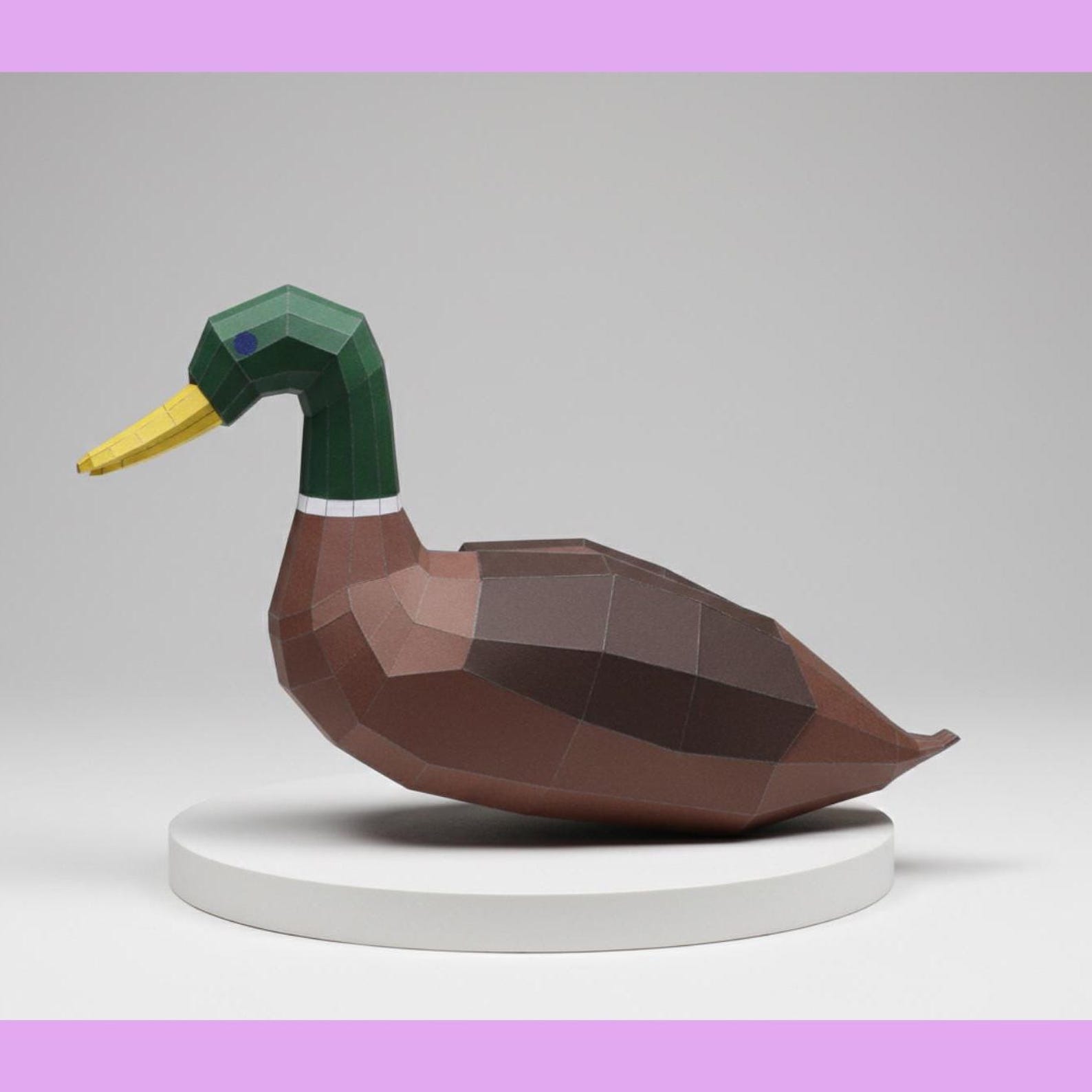 DIY Duck Papercraft | Low Poly 3D Sculpture (PDF Download) - Etsy