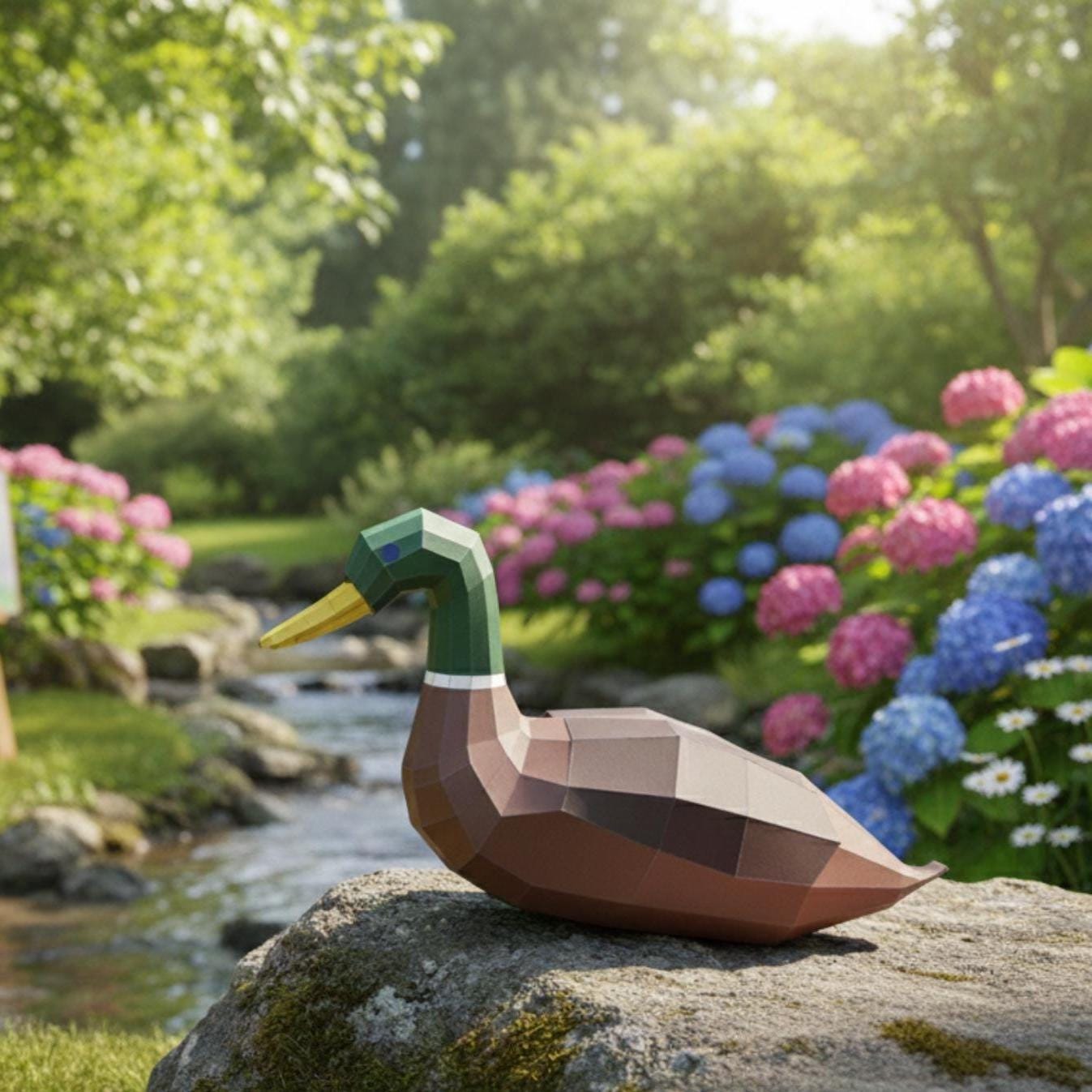 DIY Duck Papercraft | Low Poly 3D Sculpture (PDF Download) - Etsy
