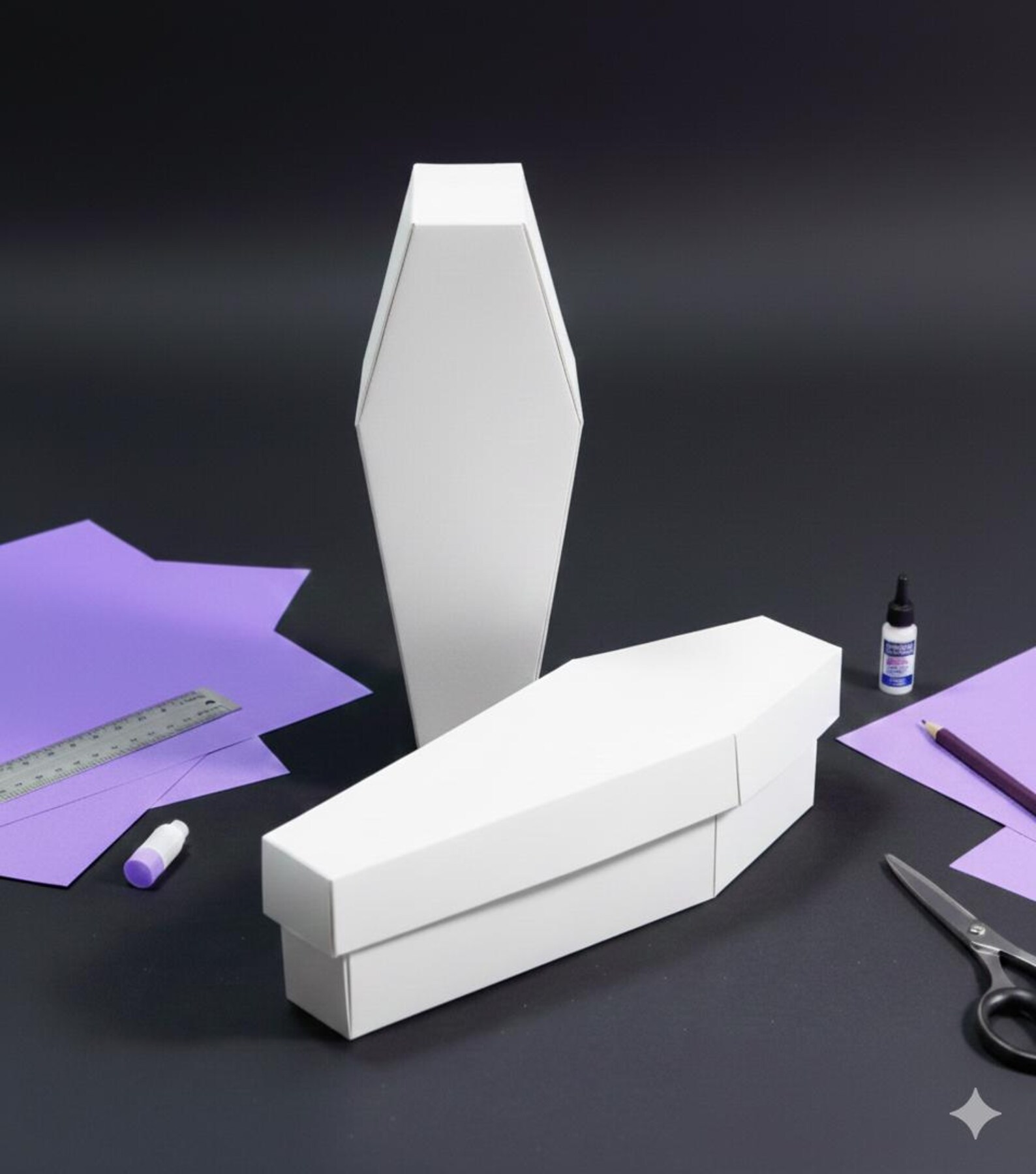 Coffin Box Template , DIY Paper Coffin, 3D Papercraft (PDF, SVG) - Etsy
